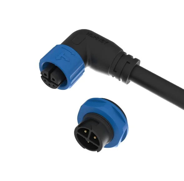 90 Degree Field Assembly Push Lock Connector Waterproof Connector Male ...