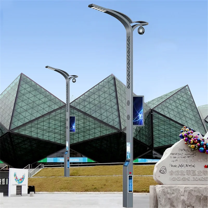 Outdoor Multifunction Smart City Street Light Smart Pole Lighting Ev ...