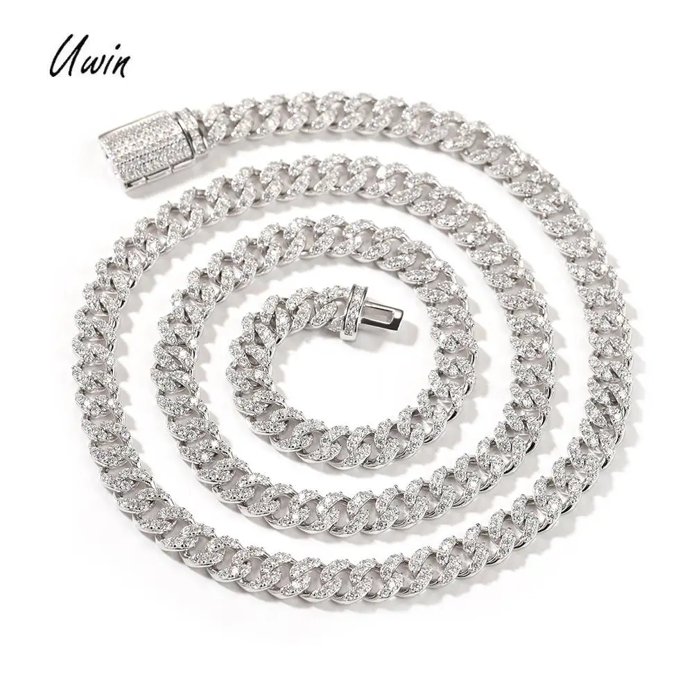 Fine Jewelry 6mm Cuban Link Chain 925 Sterling Silver Moissanite ...