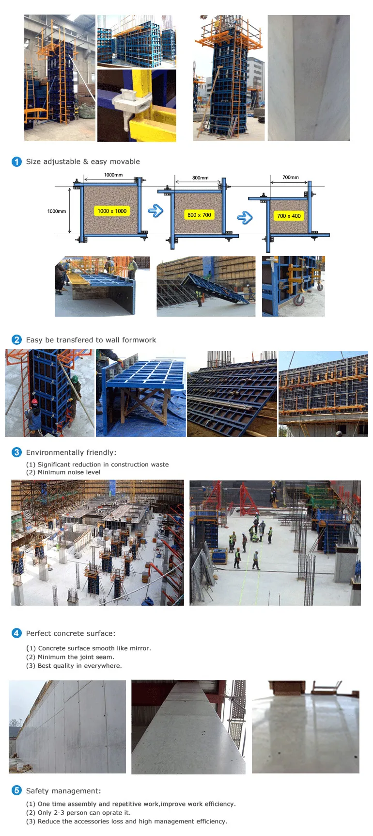 ADTO Green Modular Steel Formwork System for Concrete