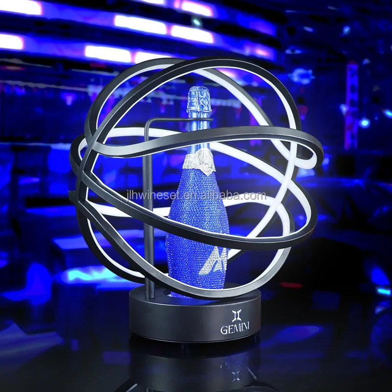 Golden Customized Logo Moet Champagne Rack Vip Bottle Display Cage ...