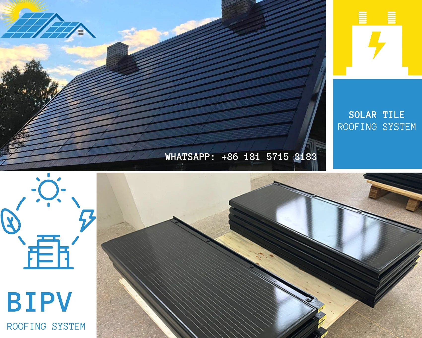 BIPV Solar Roof Tiles - Efficient Photovoltaics for Homes
