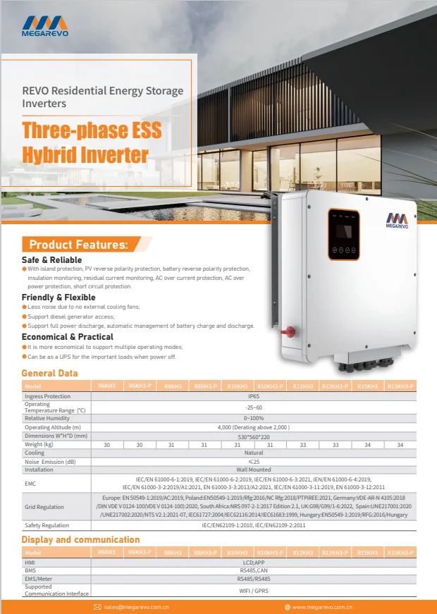 Megarevo Hybrid Solar Inverter Three Phase 12kw 3 Phase 8-12kw 2/1mppt ...