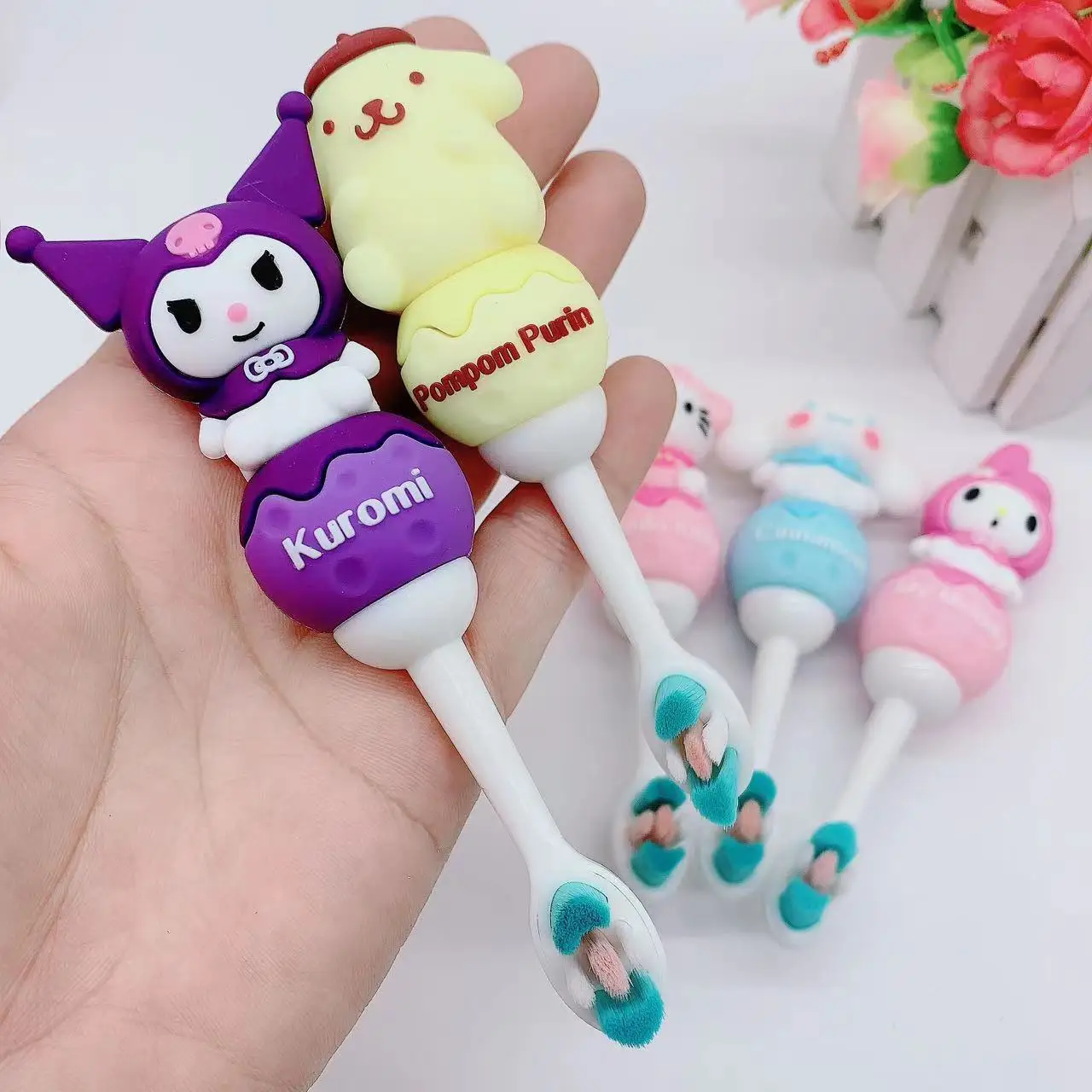 Kawaii Kuromi Kitty Toothbrush Kuromi Melody Anime Soft Hair Travel ...