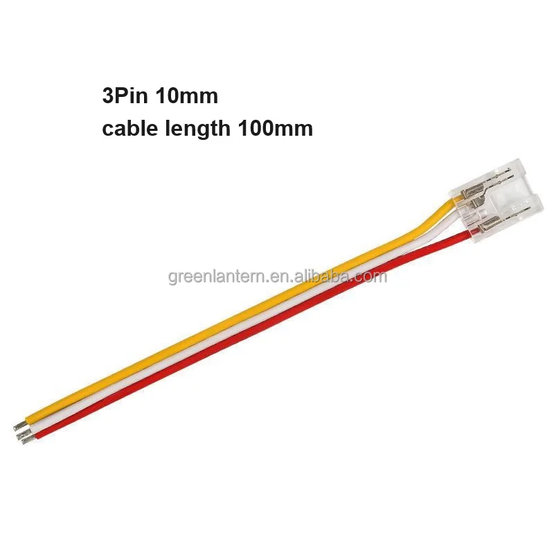 3pin Cob Led Strip Connector Transparent Quick Clear Connector For 10mm ...