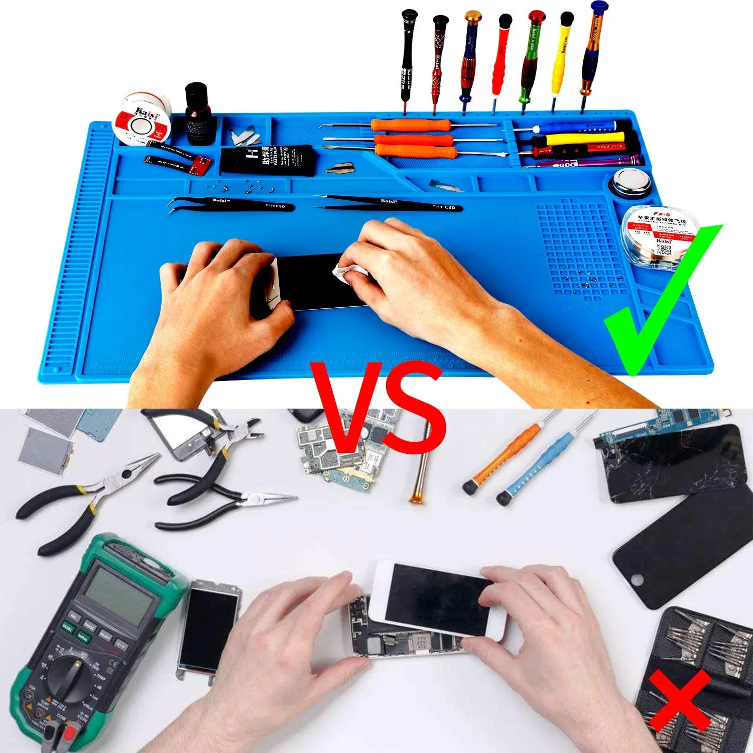 Silicone Repair Mat Non Magnetic Soldering Rubber Mat Heat Insulation ...