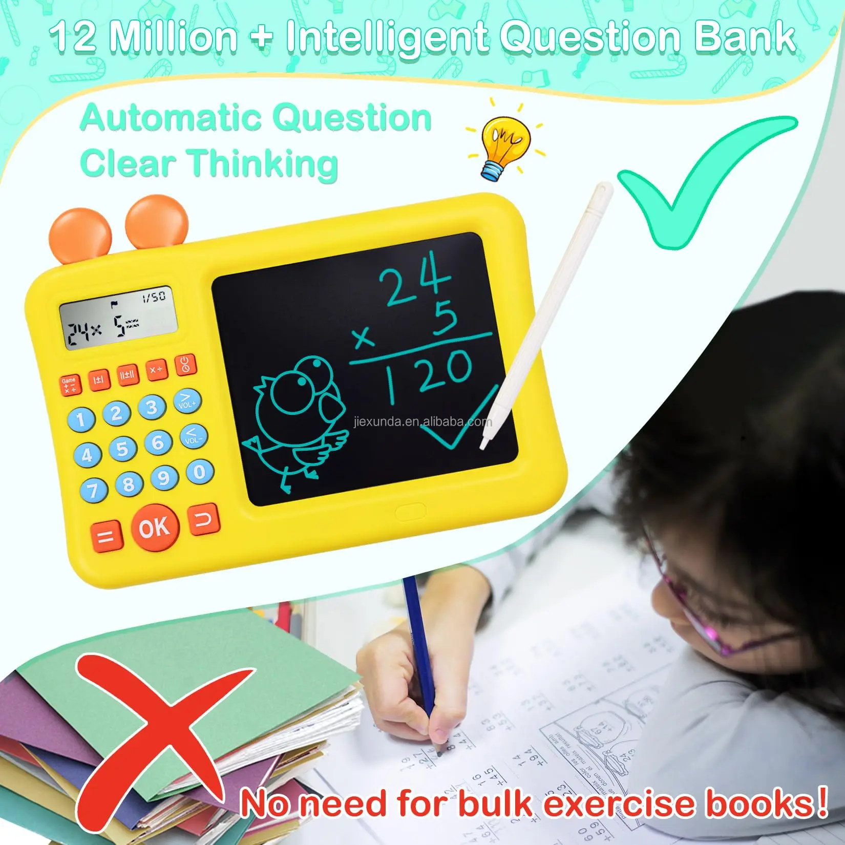 Kids Toy Learning Math Numbers Math Training Game Machine Writing Board ...