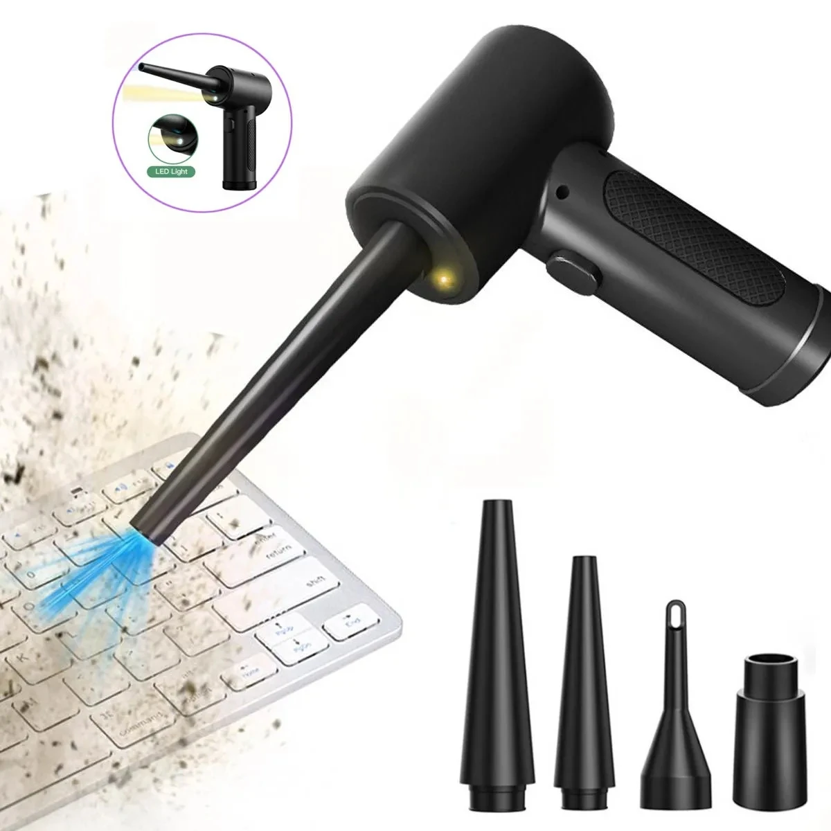 Mini Cordless Air Blower Cleaning Keyboard Computer Pc Usb Rechargeable ...