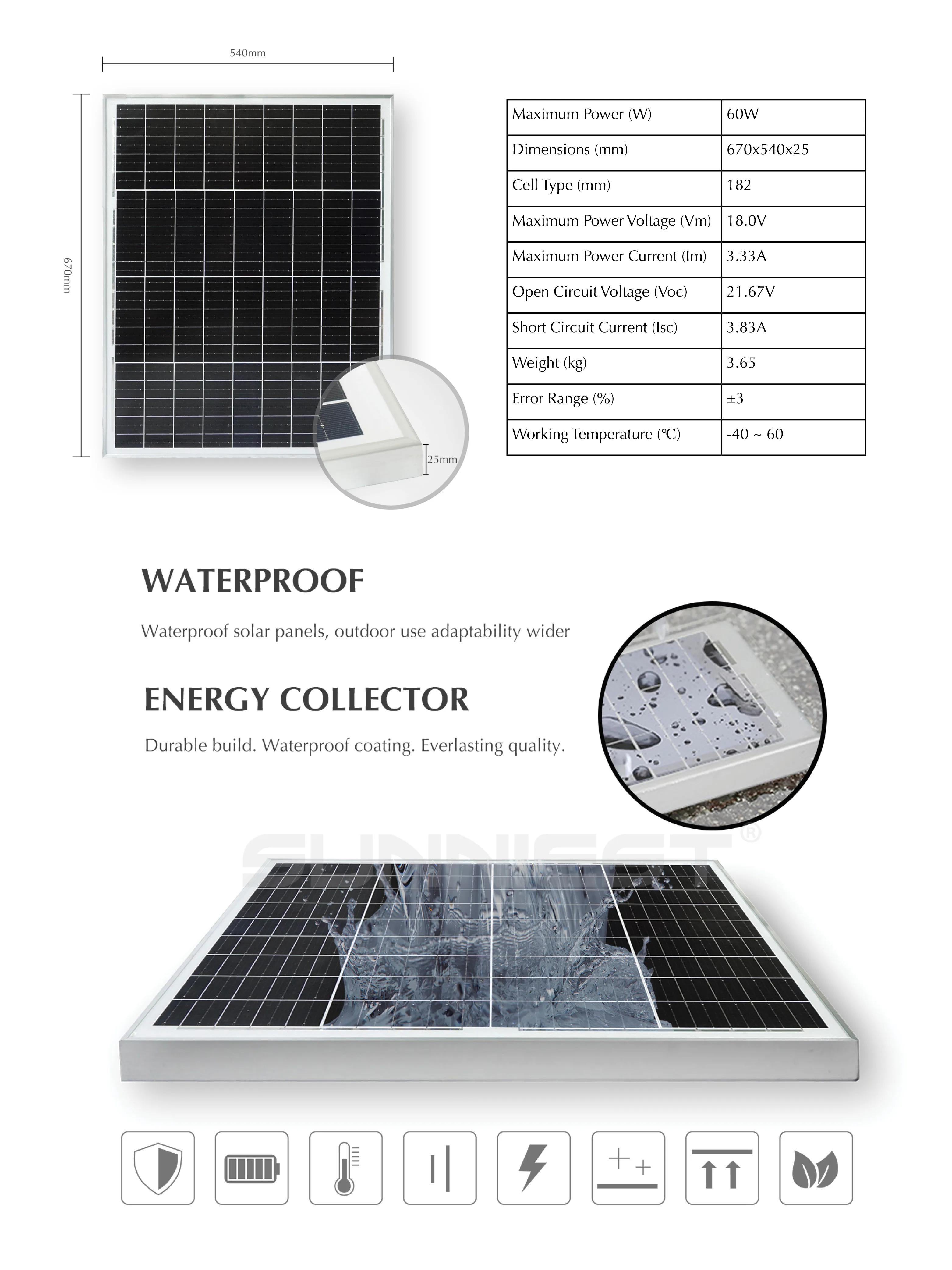 60w Customization Solar Battery Charger Small Solar Panel Portable ...