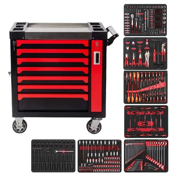7 Drawers Garage Storage Trolley Sets Box Tool Chest Workshop Trolley ...