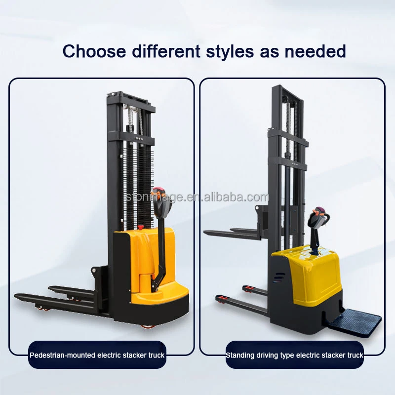 New 1000/2000kg Electric Pallet Lift Stacker Truck Full Electric ...