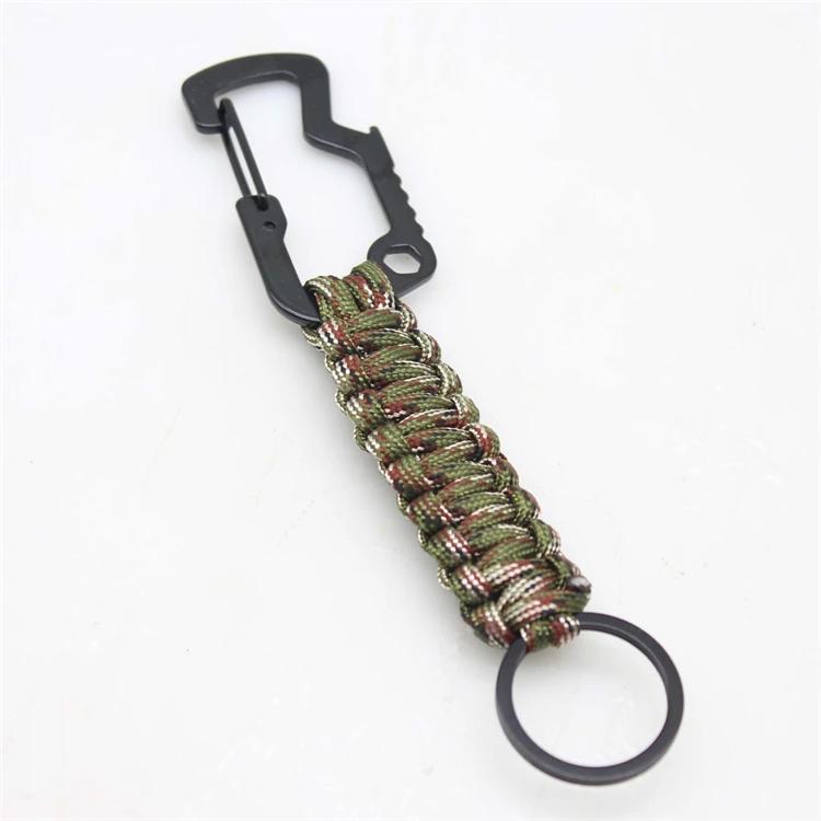 Outdoor Mens Multifunctional Tactical Survival Paracord Keychain with ...