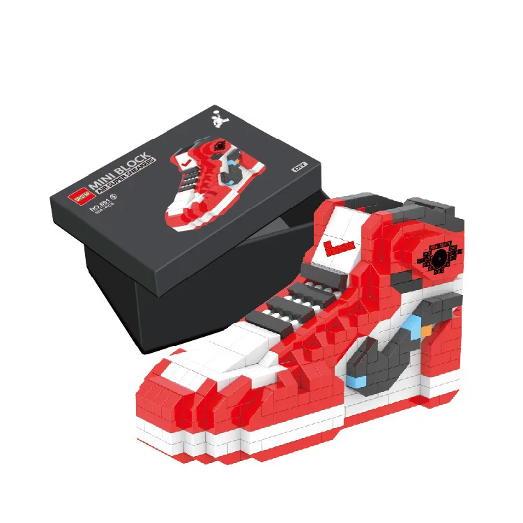 Selling Mini Boys Sneakers Building Blocks Anime Model Diy Building ...