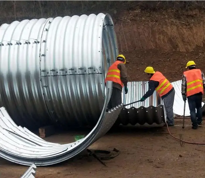 Large Diameter Galvanized Steel Culvert Pipes for Drainage