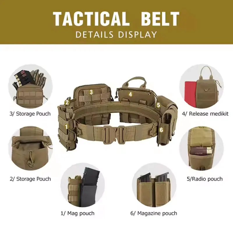YAKEDA Multifunctional Tactical Belt Set Quick Release Tactico Belts ...