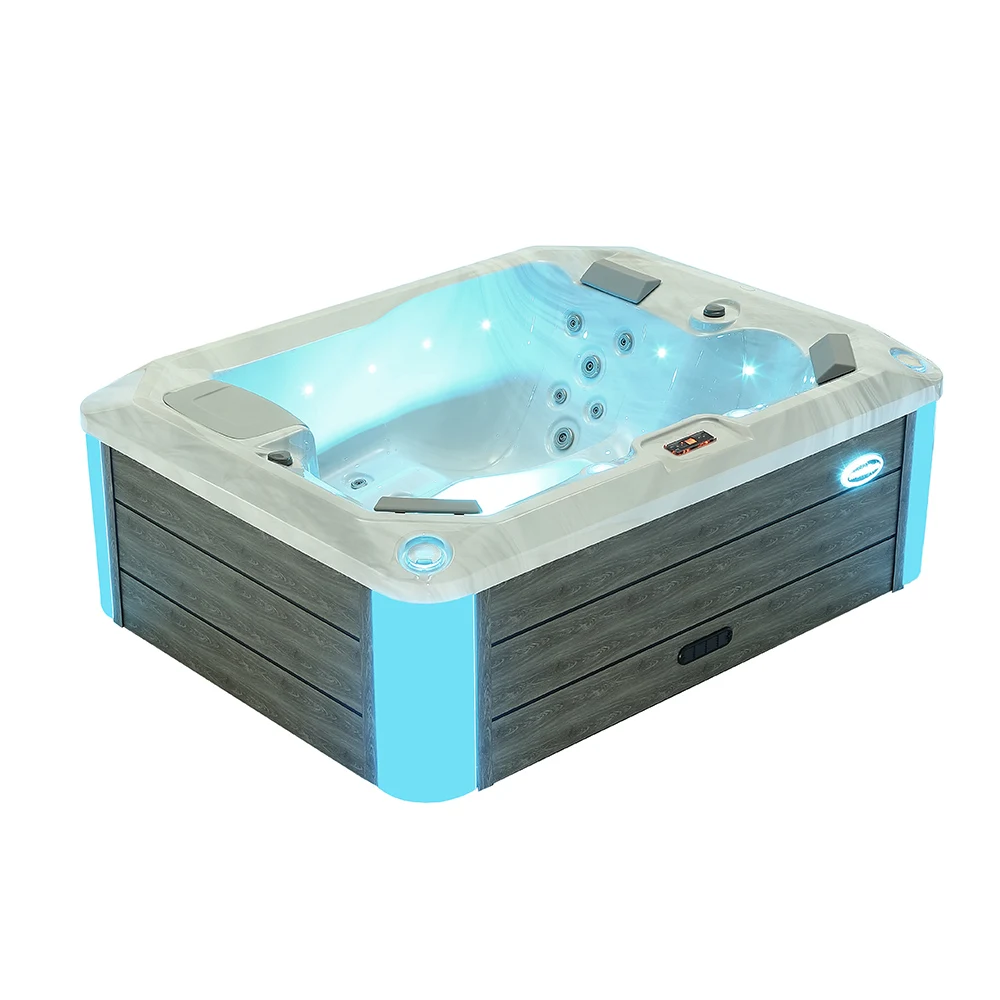 Acrylic Outdoor Spa Tub Whirlpool 3 People Massage Bathtub Lounge Mini ...