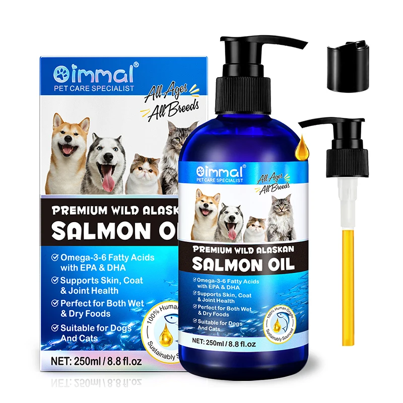 OEM 250ml Natural Liquid Omega 3 Pet Salmon Fish Oil Bulk Human Grade ...