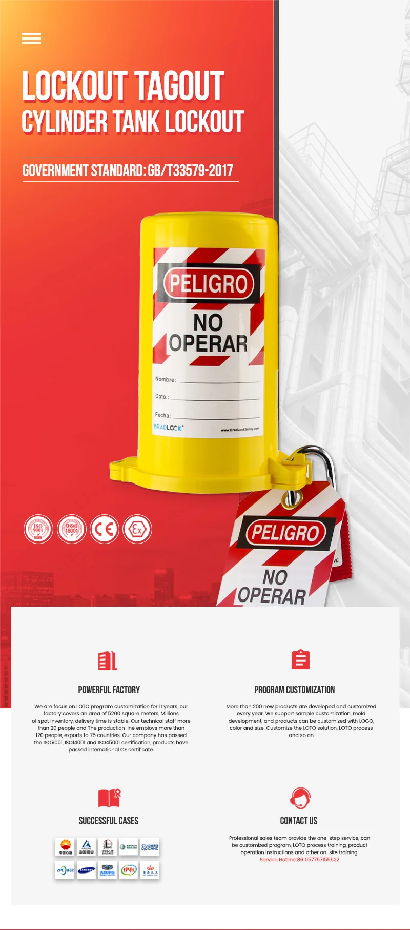 Gas Cylinder Tank Lockout Tagout Apply With Ease To Prevent Access To ...