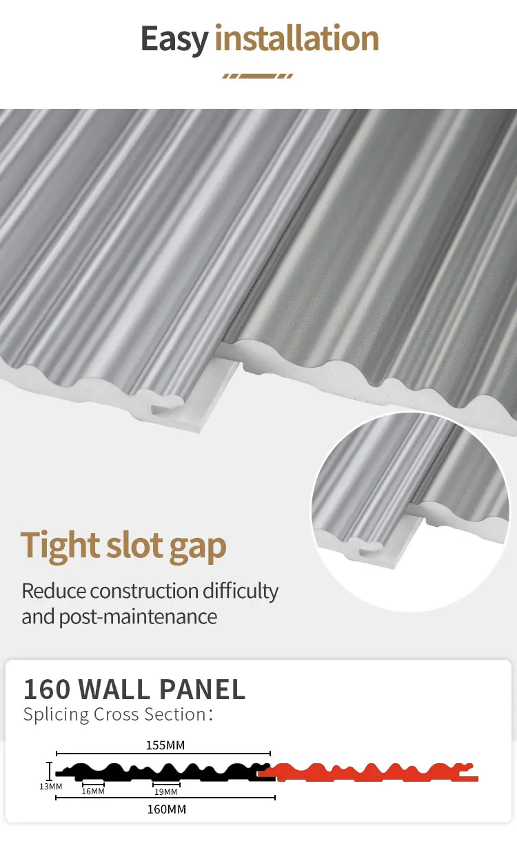 Composite Plastic Decorative Panel Sea Wave Shape Factory Supply Clad ...