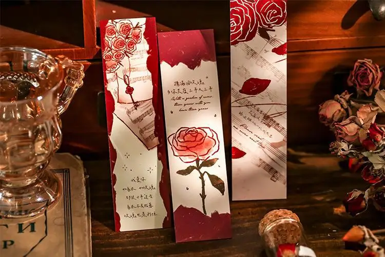 30 Sheets Into Bookmark Rose Apocalypse Series Light Retro Premium ...