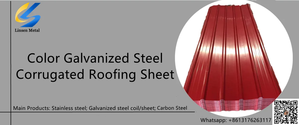 22 Gauge Color Coated Corrugated Steel Sheet Corrugated Galvanized ...