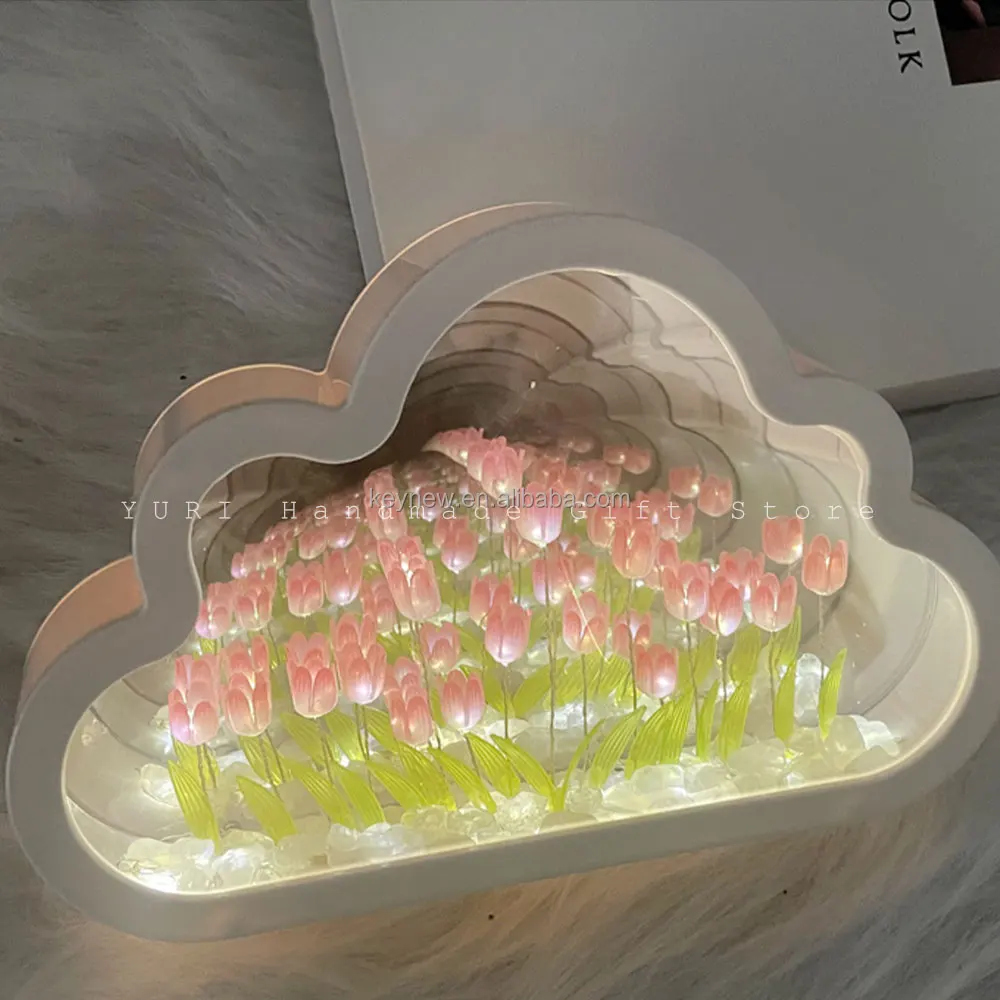 16 Flowers Cloud Tulip Night Light Handmade Diy Material Flower Home ...