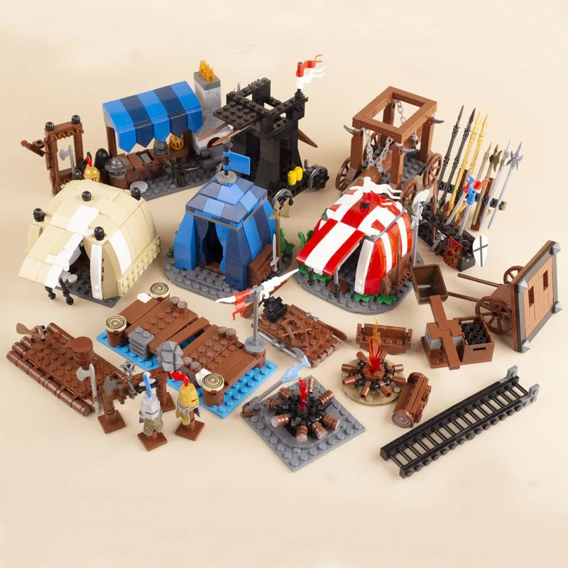 Medieval Castle Roman Soldier Building Block Set - PVC Plastic Siege ...