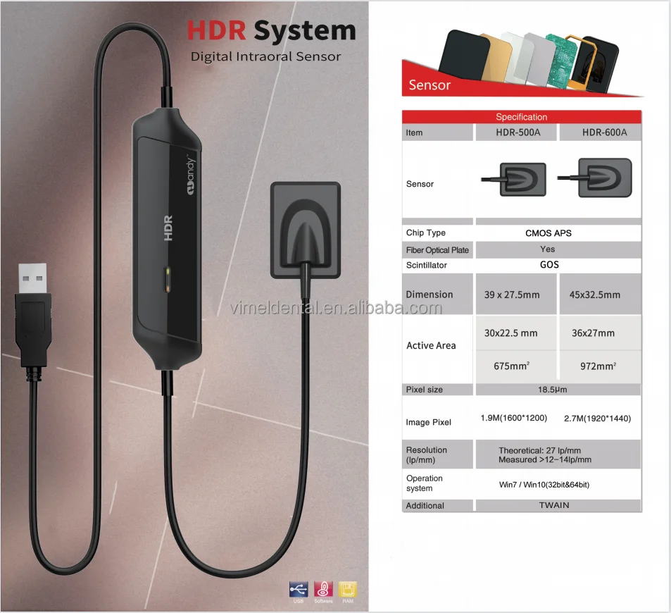 Dental Intraoral Digital Sensor Hdr 500a Rvg X-ray Sensor Usb Xray ...