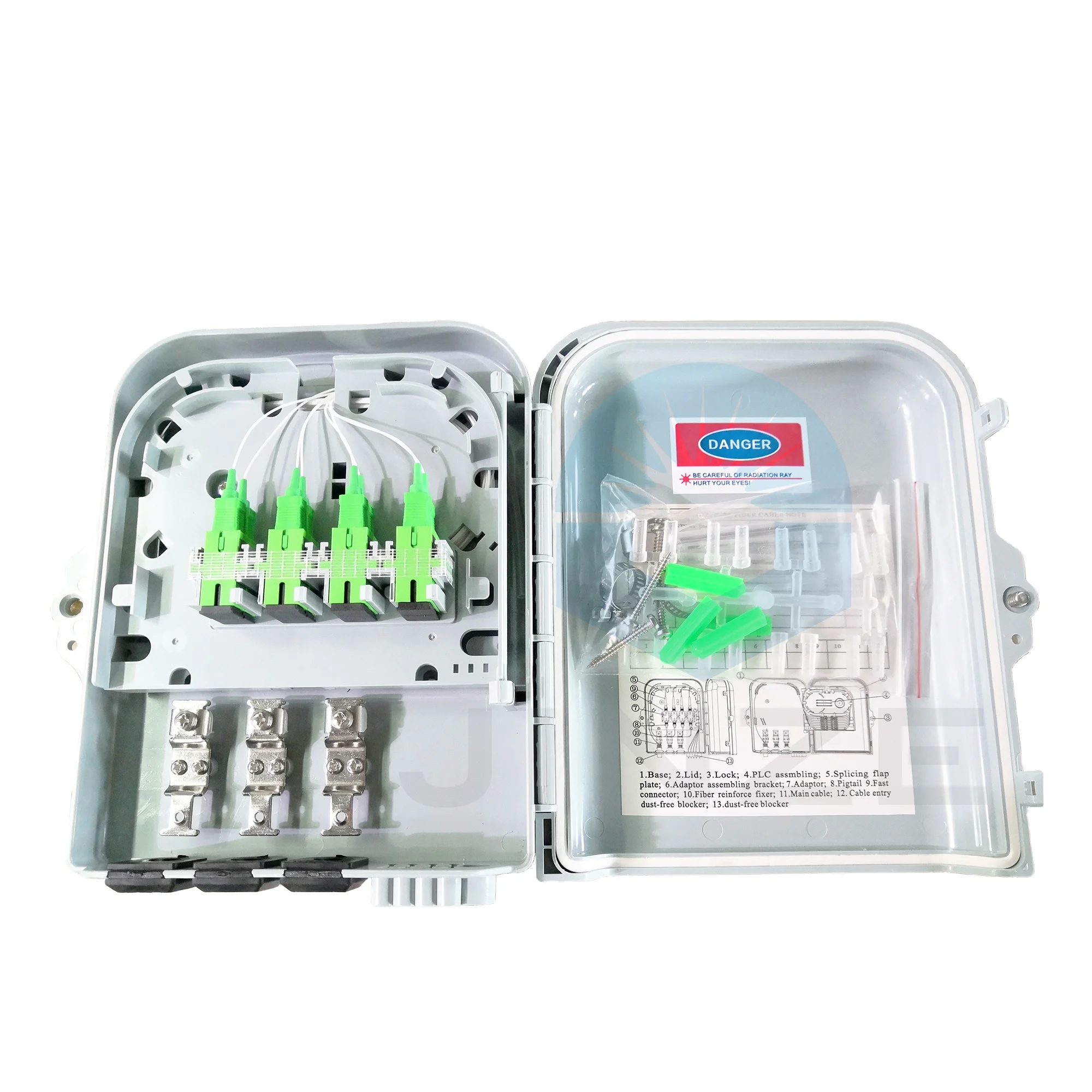 8 Ports Ftth Splitter Fiber Box Pc Abs Odp Fiber Distribution Box Fiber ...