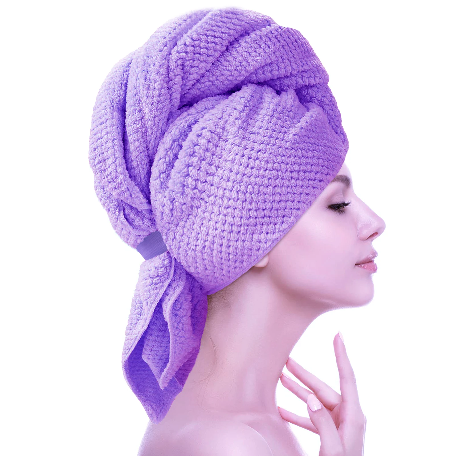 Large Microfiber Hair Wrap Towel For Women Comfortable Hair Drying ...