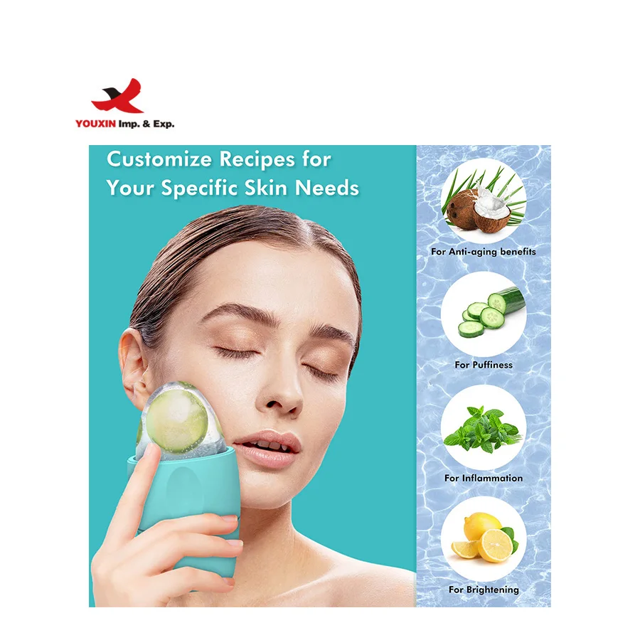 Customized Logo Silicone Ice Roller for Face Cooling