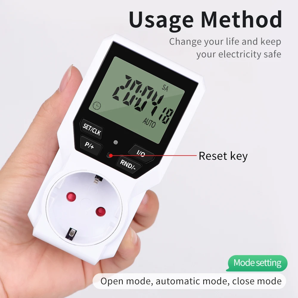Digital Smart Timer Socket 16a Timer Eu Plug Power Control Device With ...