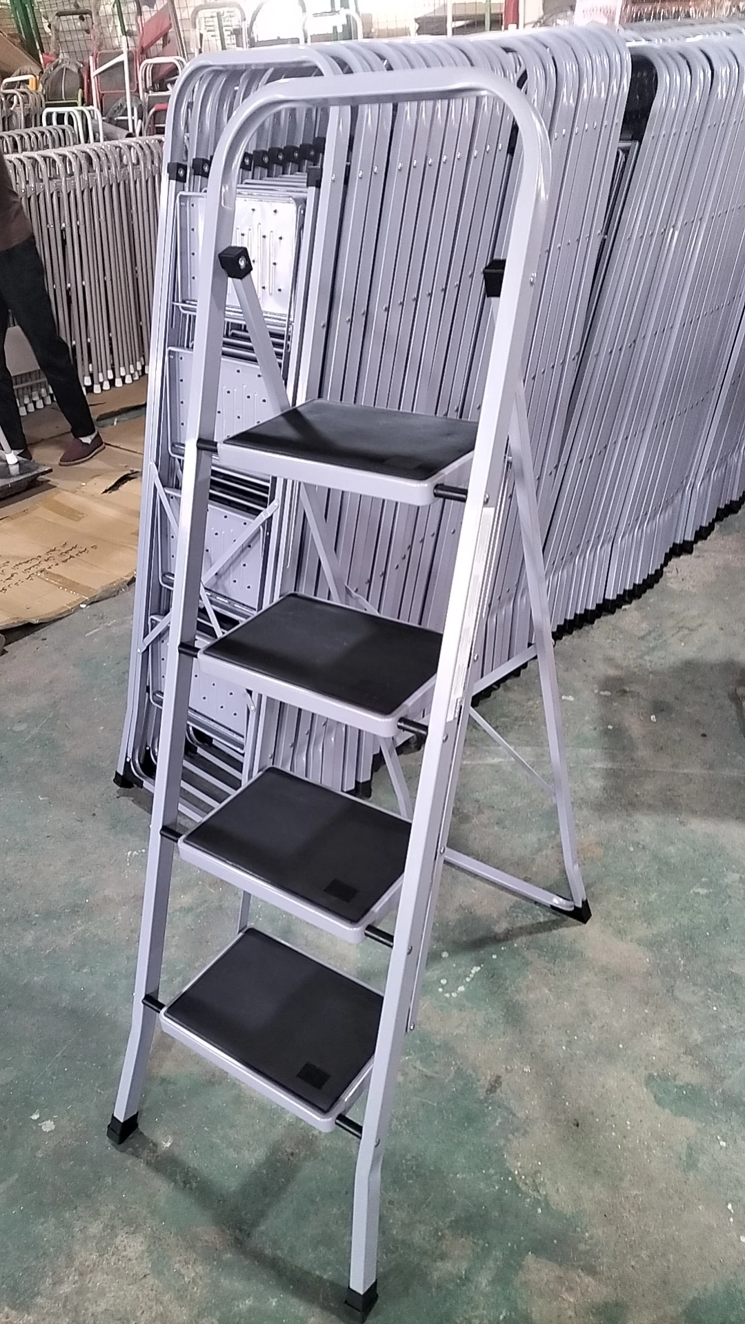 Modern White Indoor Folding Aluminium Ladder Industrial Design Style ...