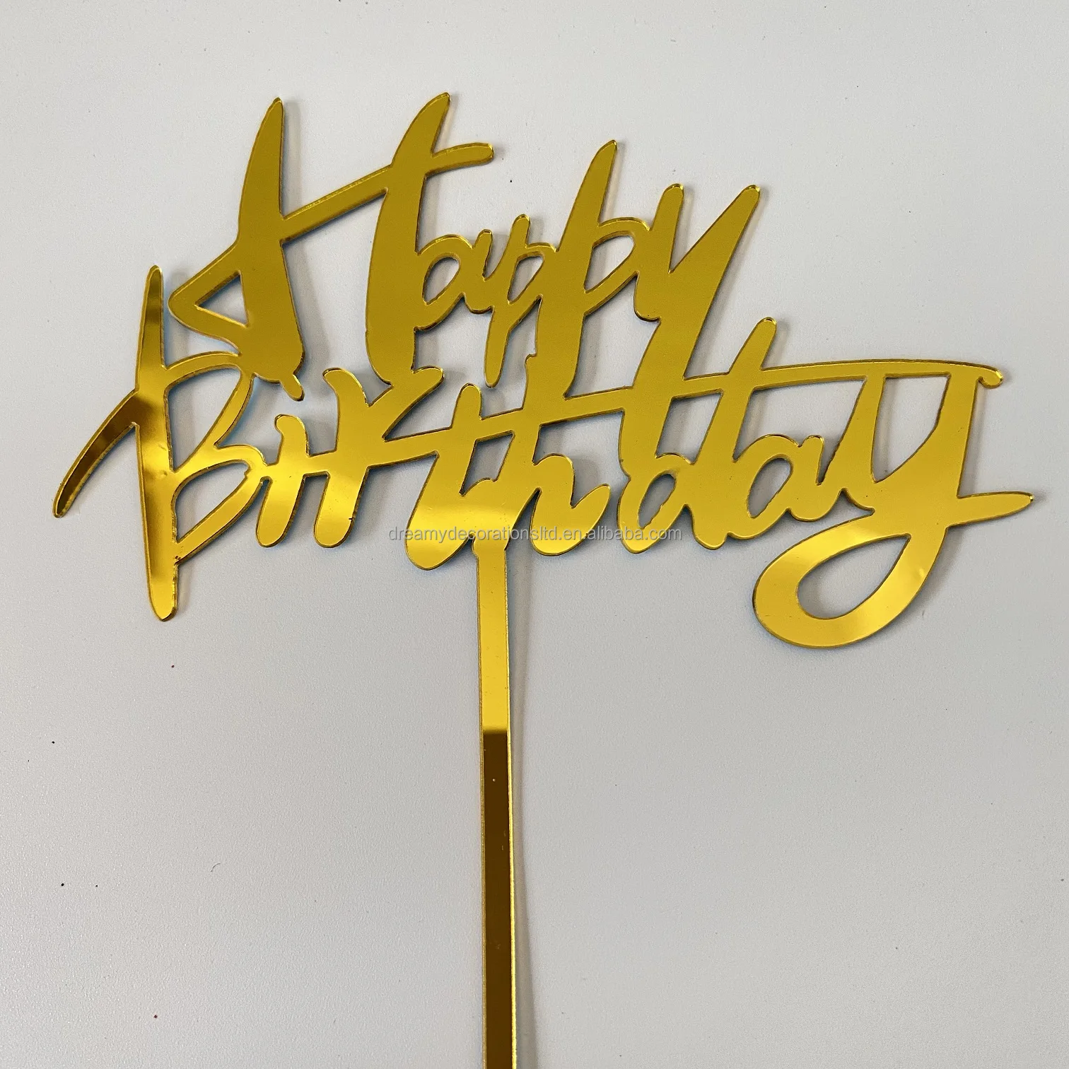 Shop Our Cheap Birthday Cake Decoration Gold Acrylic Topper