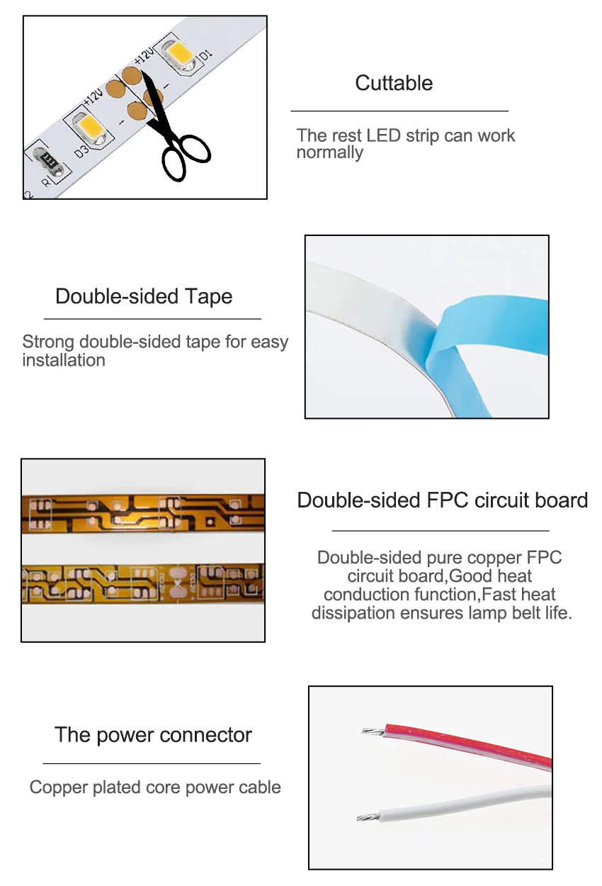 Htd Tape 60 120 240 Leds 5m/roll Waterproof Flexible 24v 5v 12v Warm ...