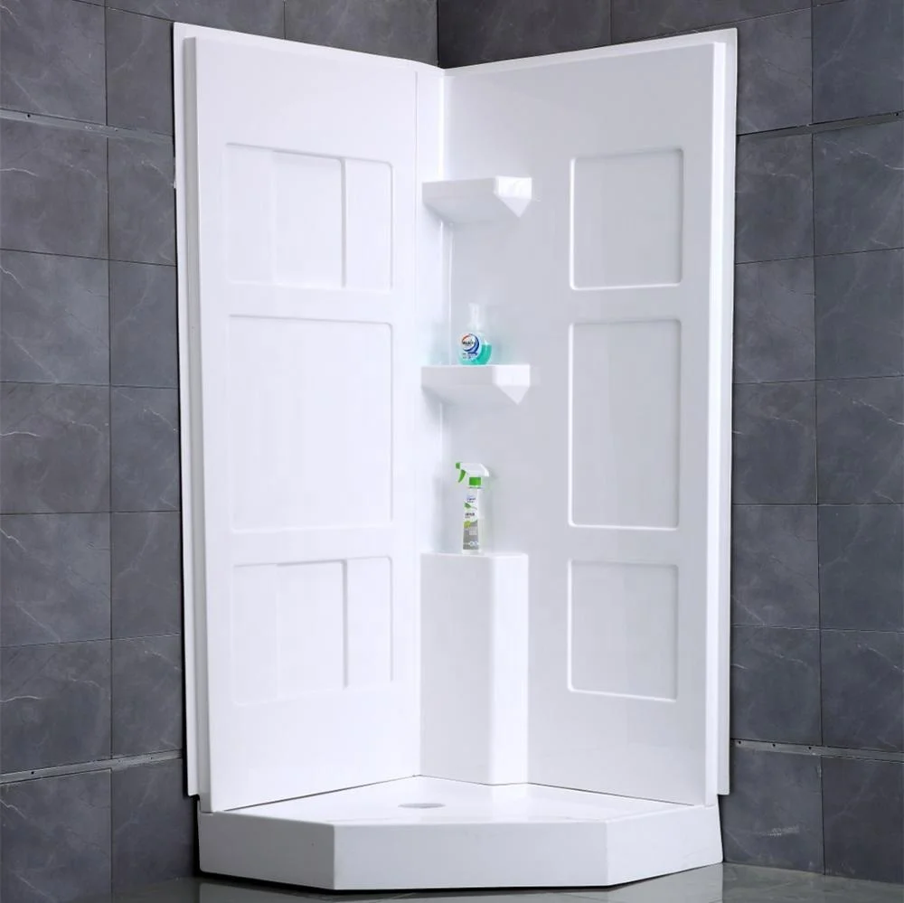 One Piece Tub Shower Wall Surround Single Unit Showers Room With Ce ...