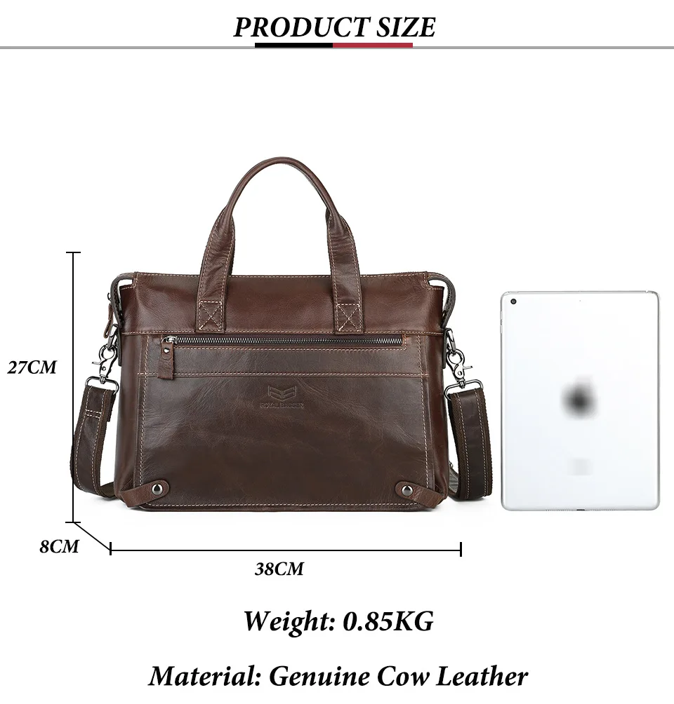 Andobag Laptop Briefcase for Men - Genuine Cow Leather