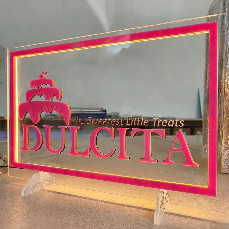 Portable Rectangular Led Neon Sign Light-up Shop Table Sign - Buy Led ...