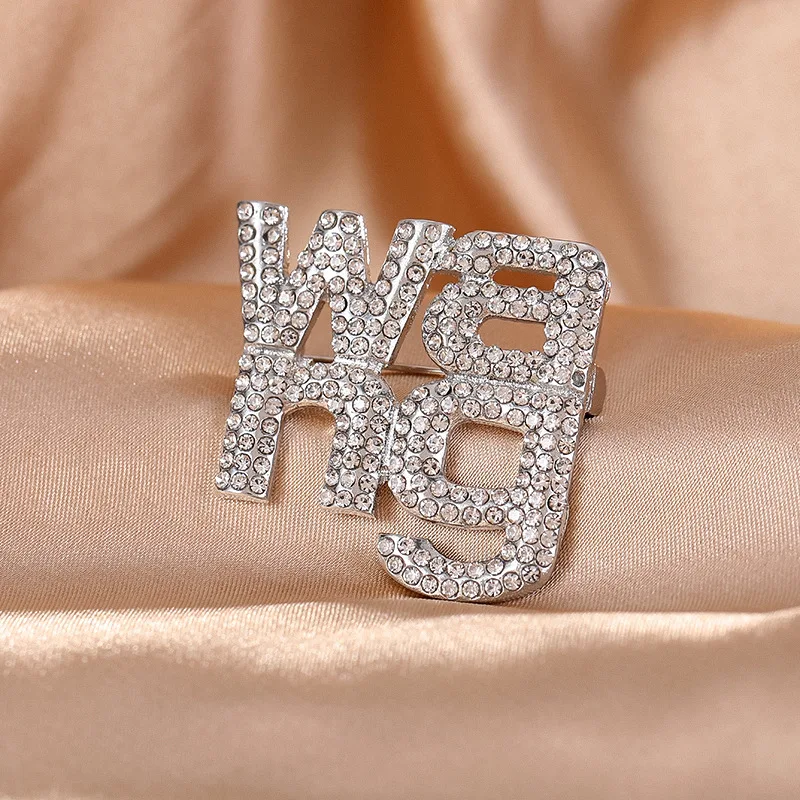 2024 Retro Alphabet Letter Brooches - Double Sided Rhinestones