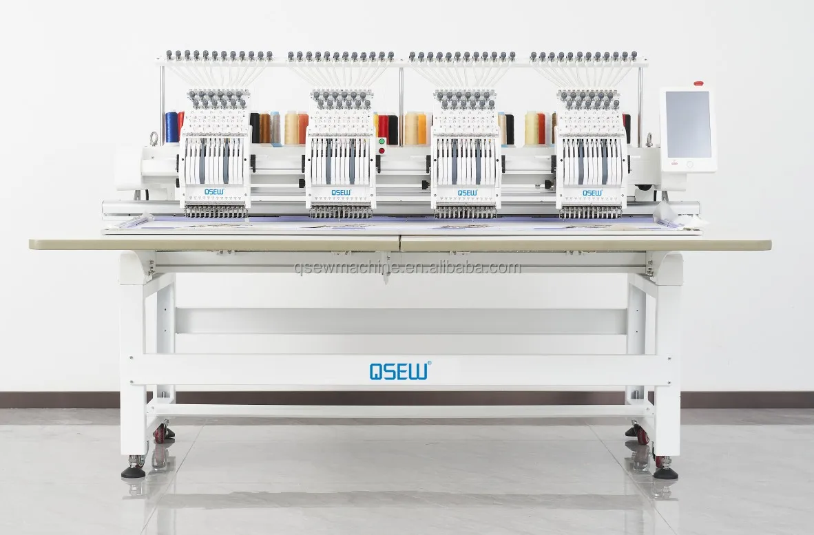 QS-1204FH 4 Head Computerized Embroidery Machine Dahao Computer for T ...