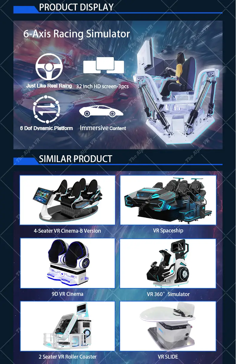 6dof F1 Racing Car Simulator Indoor Amusement Park 3 Screen Car Driving ...