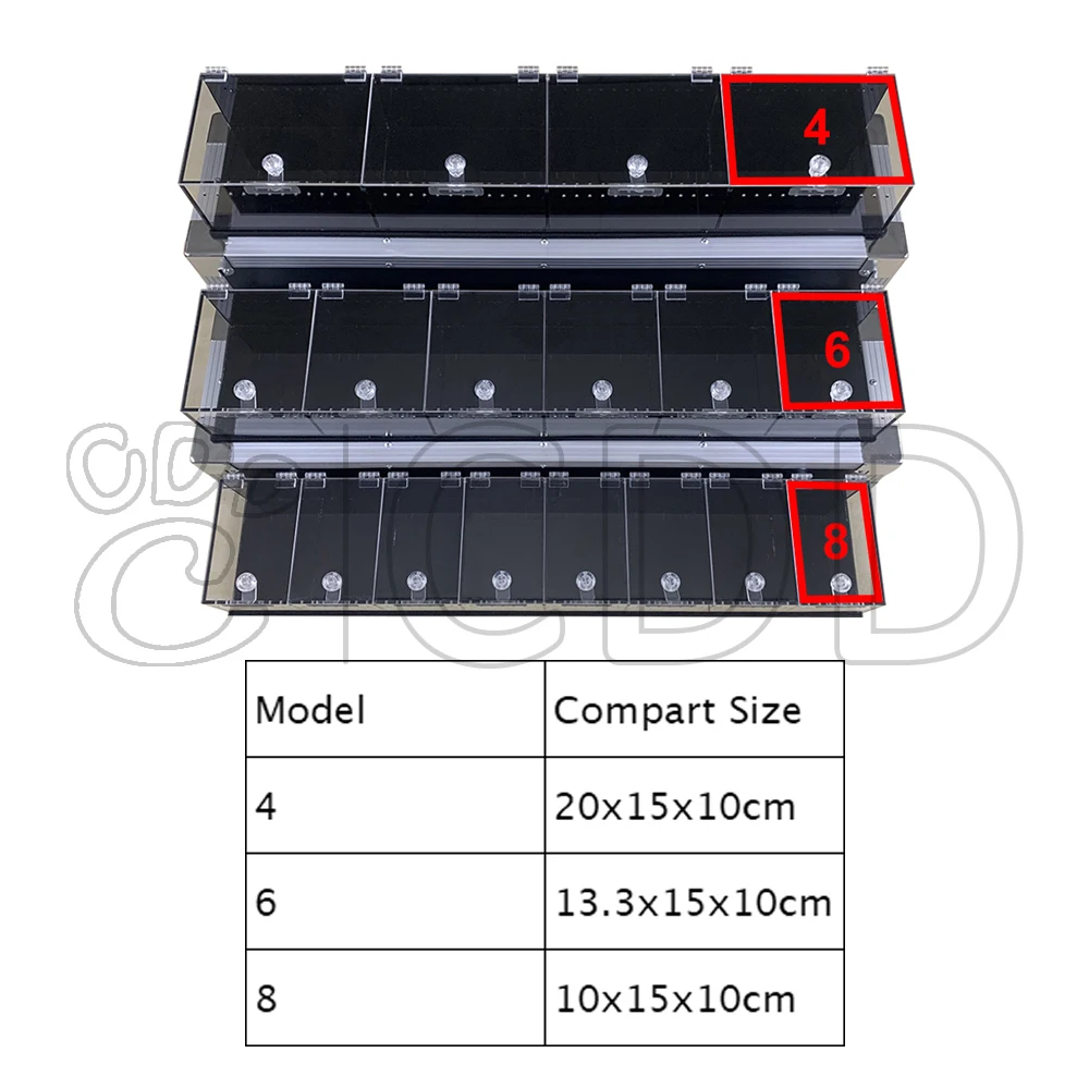 Custom Size logo 3 Shelves Acrylic Reptile Snake Gecko Display case ...
