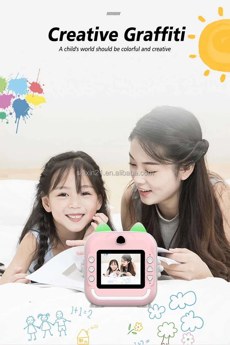 2.4 Inch Large Screen Q5 Instant Kids Girls Instantane Print Camera ...