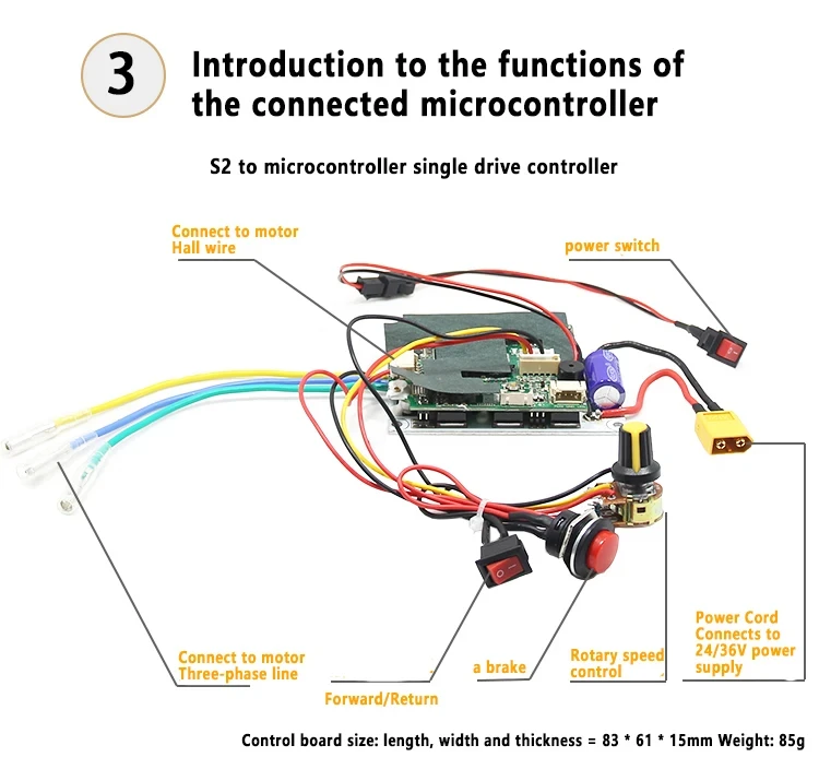 24V36V Geared Gear Motor DC Brushless Hub Speed Control 6 Inch Motor ...