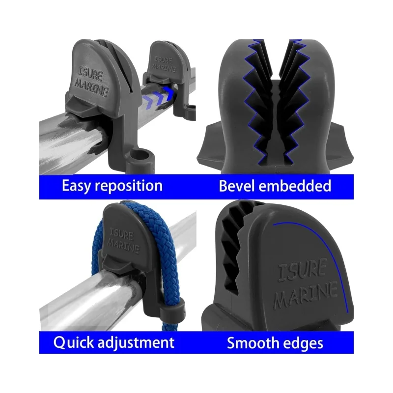 ISURE MARINE 4-Piece Boat Fender Clamp Boat Quick Adjustment Pontoon ...