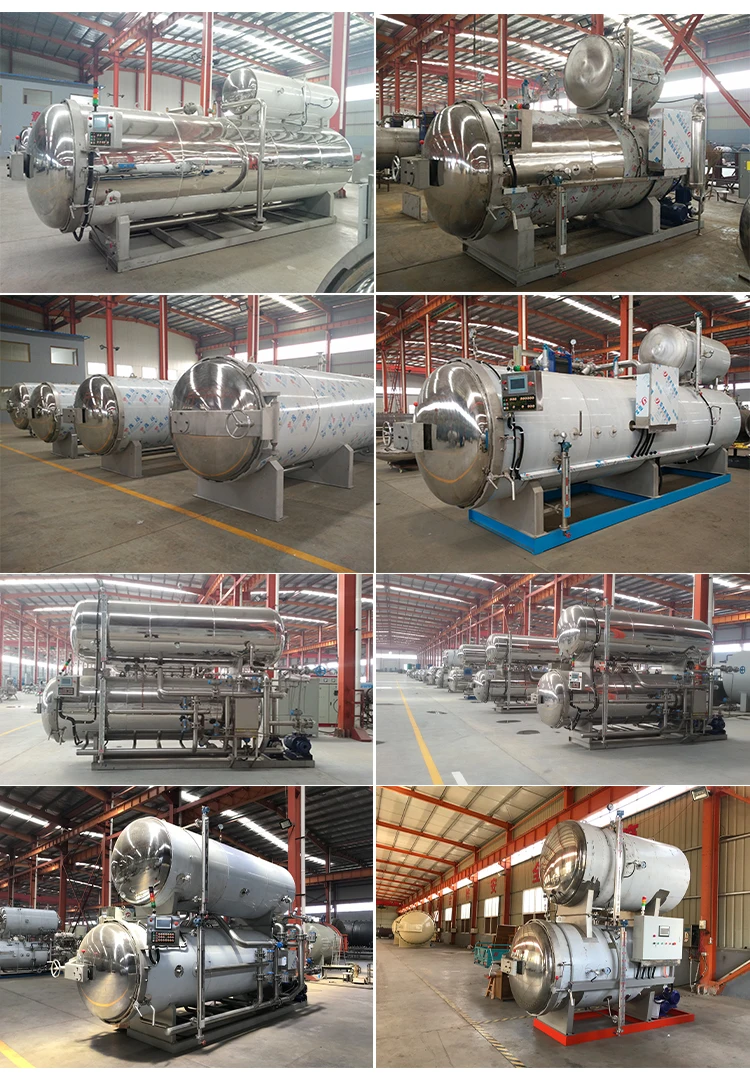 100l Immersion 1000l Static Water Spray Rotary Small Retort Machine Use ...