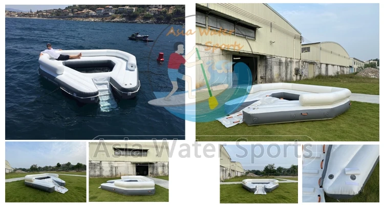 Tropical Tahiti Inflatable Floating Island - 6 Person Raft