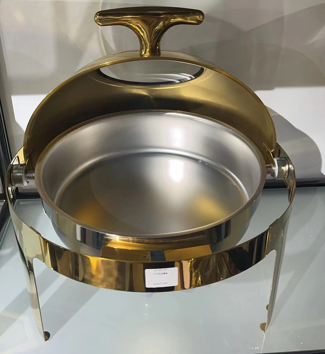 Roll Top Design Restaurant Hotel Chafing Dish Buffet Gold Display ...