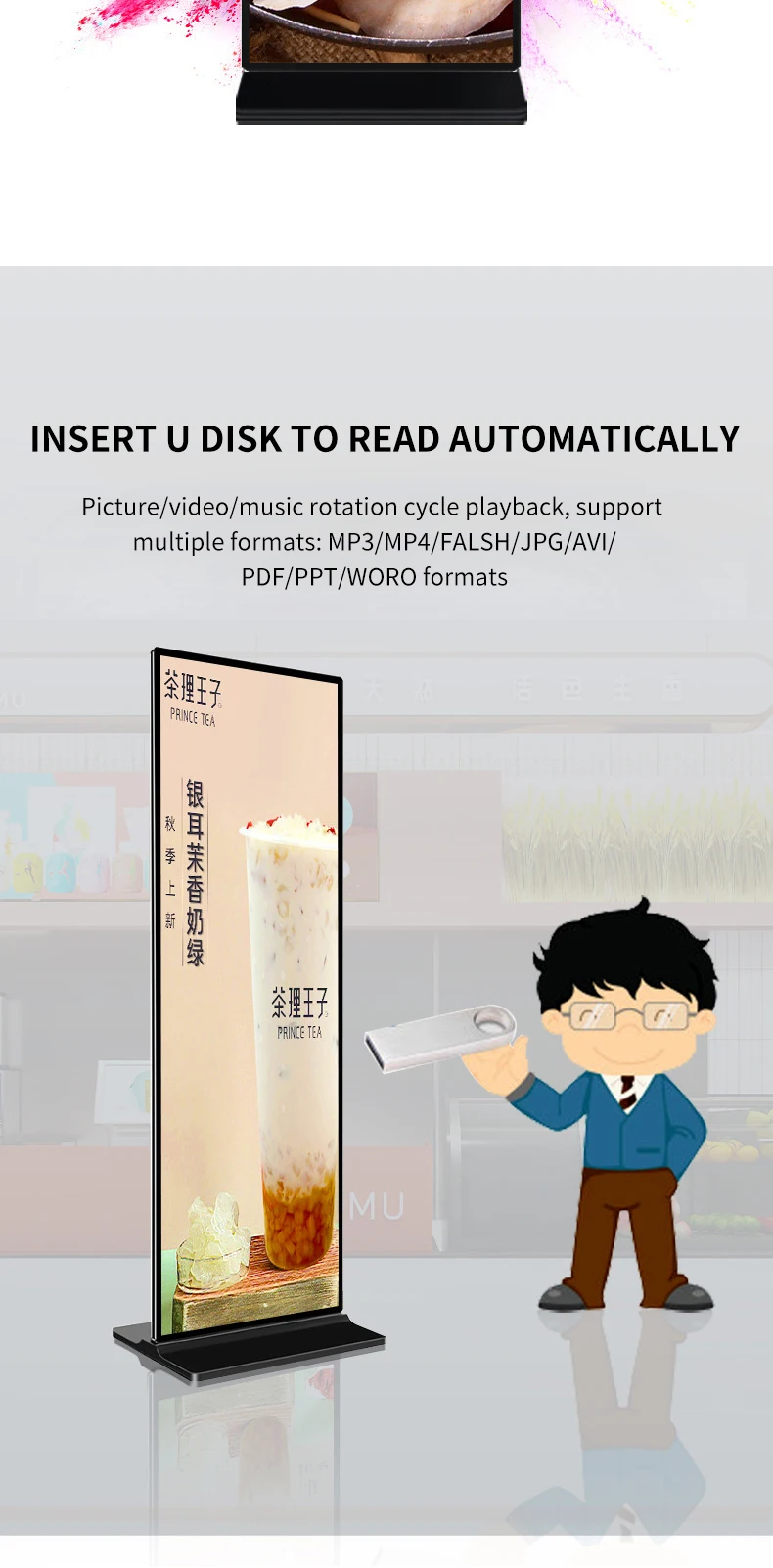 Led Poster Wifi Control Poster Led/lcd Display Poster Stand Customized ...