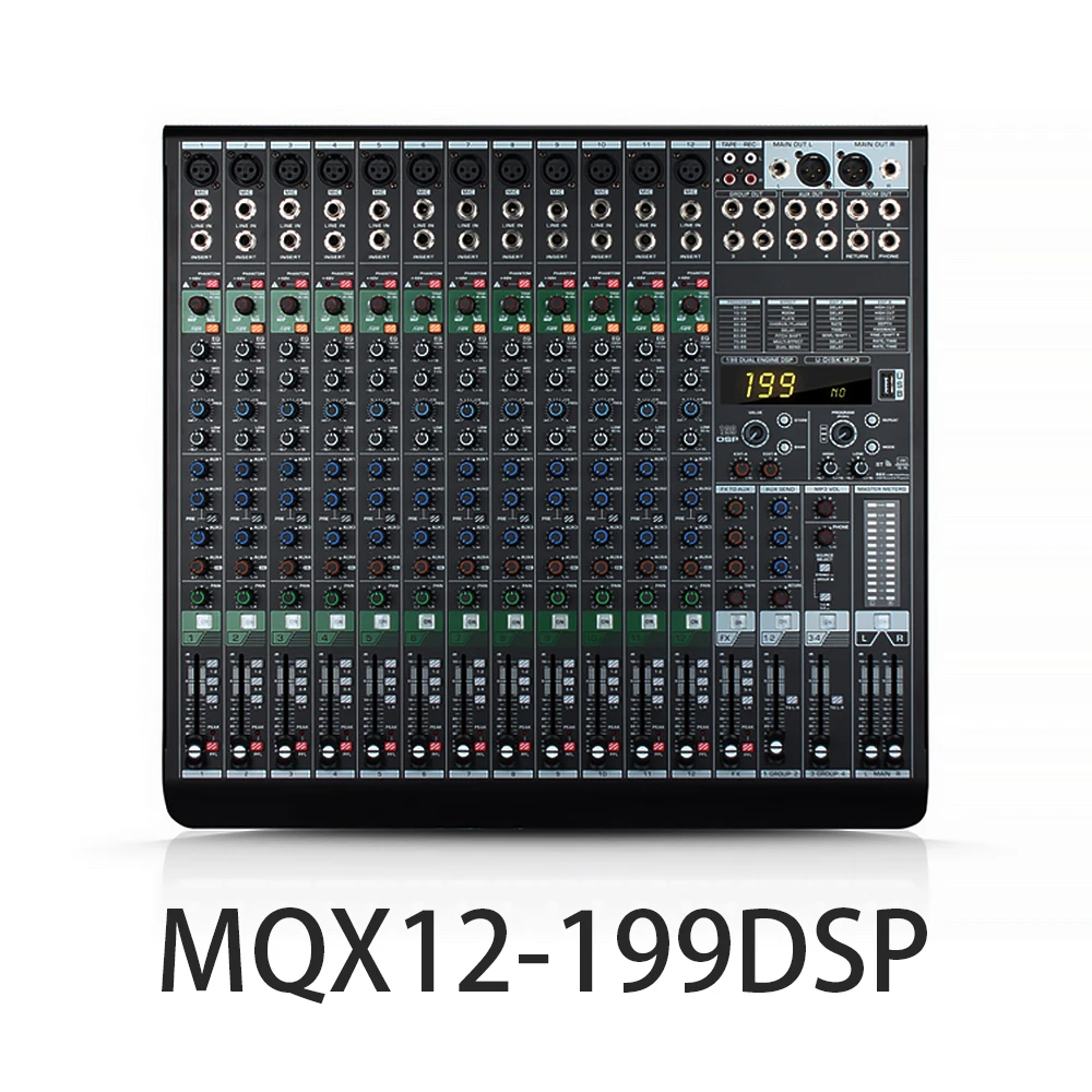 Professional Audio 8/12/16 Channels DJ Console Mixer with Bluetooth 199 ...